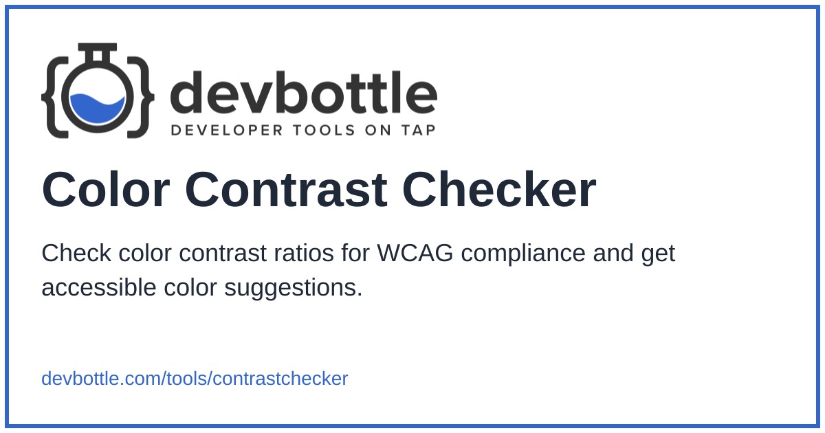 Color Contrast Checker | DevBottle
